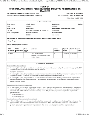 Fillable Online Web CRD - Form U4, All Sections User Name Fax Email ...
