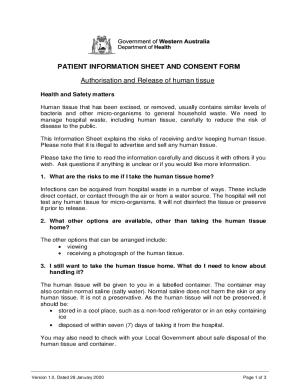 Fillable Online Patient Information Sheet and Consent Form ...