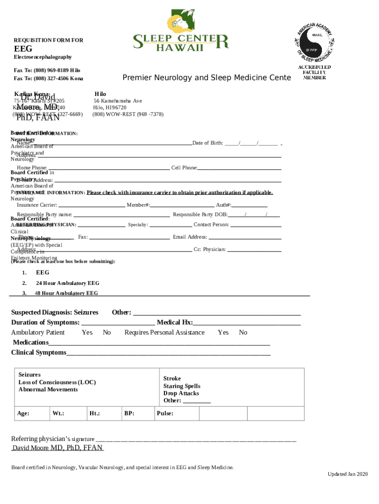 Online REQUISITION FOR SLEEP CENTER SERVICES ... Doc Template | pdfFiller