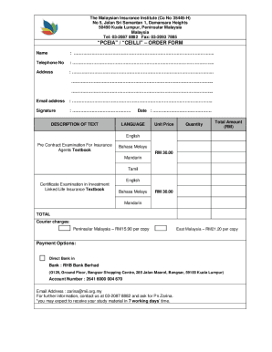 Fillable Online Order form BOOK pce ceillipublication.doc Fax Email ...