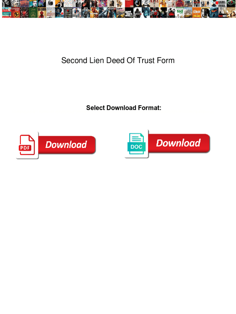 Fillable Online Second Lien Deed Of Trust Form. Second Lien Deed Of ...