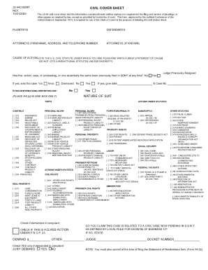 Fillable Online civilcoversheet.pdf - CIVIL COVER SHEET JS 44(Rev 10/20 ...