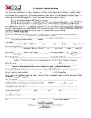 Fillable Online Request for F-1 Transfer Information Form Fax Email Print - pdfFiller