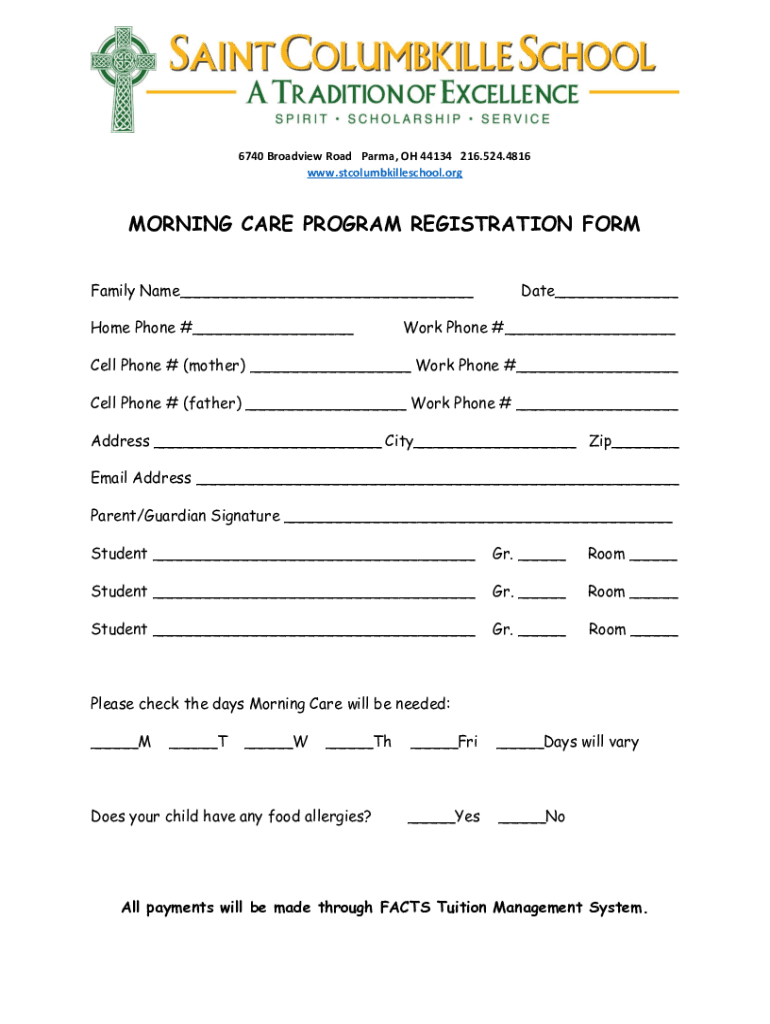Fillable Online AFTER SCHOOL CARE PROGRAM (ASCP) REGISTRATION FORM Fax ...