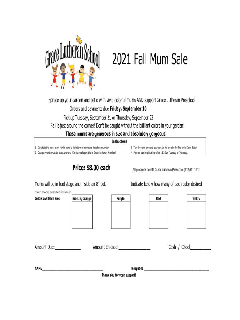 Fillable Online MUM sale order form Fax Email Print - pdfFiller