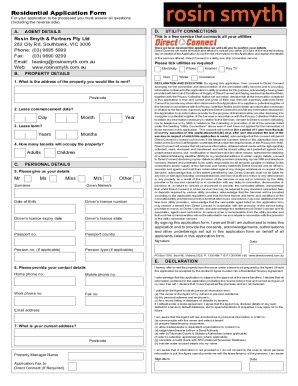 Fillable Online Residential Property Application Fax Email Print ...