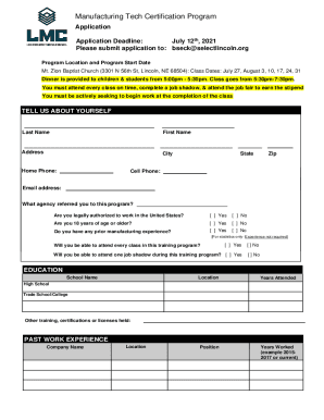 Fillable Online LMC Application Form. Sample Employment Application ...