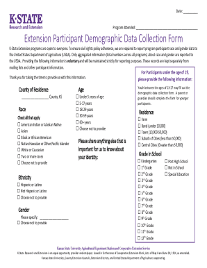 Fillable Online www.ksre.k-state.edudemographics-formExtension ...
