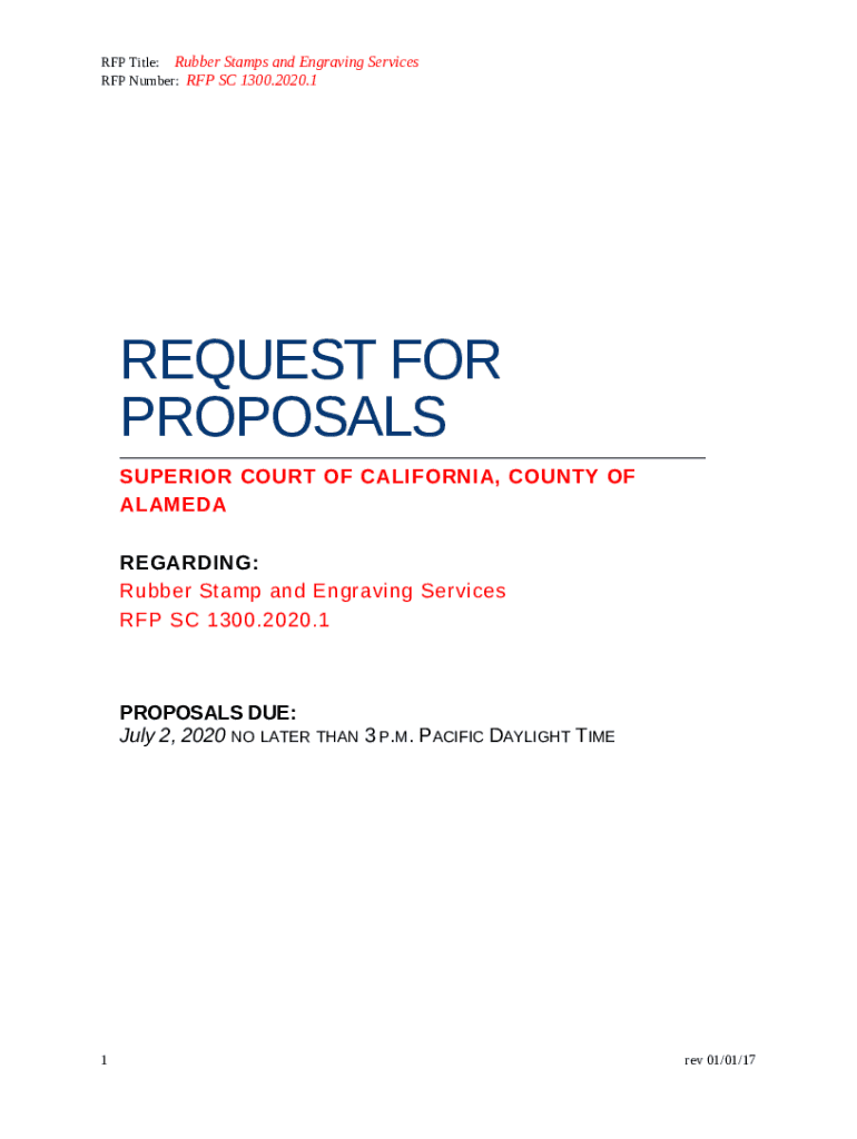 REQUEST FOR PROPOSALS - Court of RFP Title: Rubber Stamps ... - alameda ...