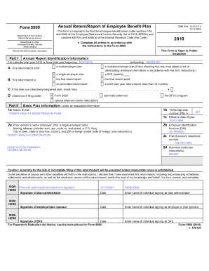 Fillable Online 2019 Form 5500 - ERISA Pension Plan.pdf Fax Email Print ...