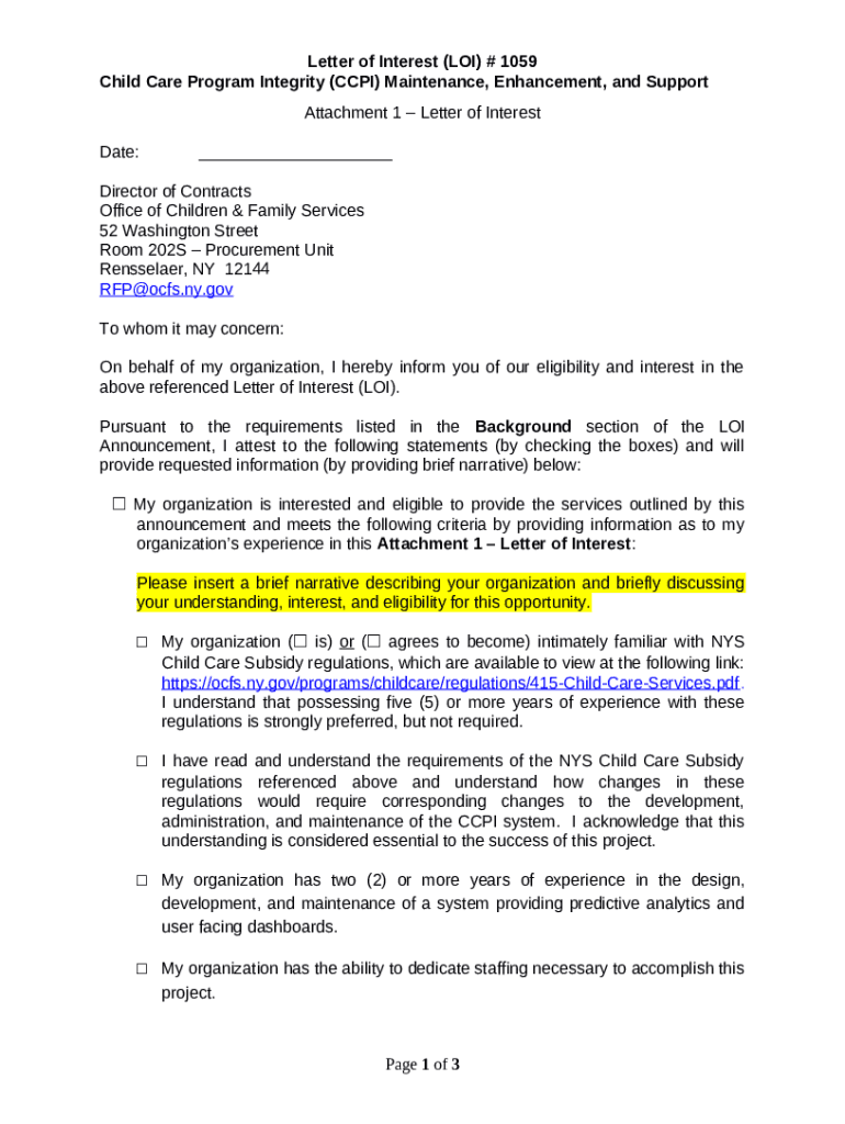 Attachment 1 Download Printable PDF or Fill Online Letter ... - ocfs ny ...