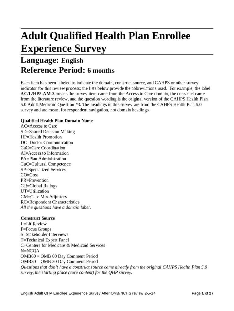 CAHPS Health Plan Survey - Agency for Healthcare Research ... Doc ...