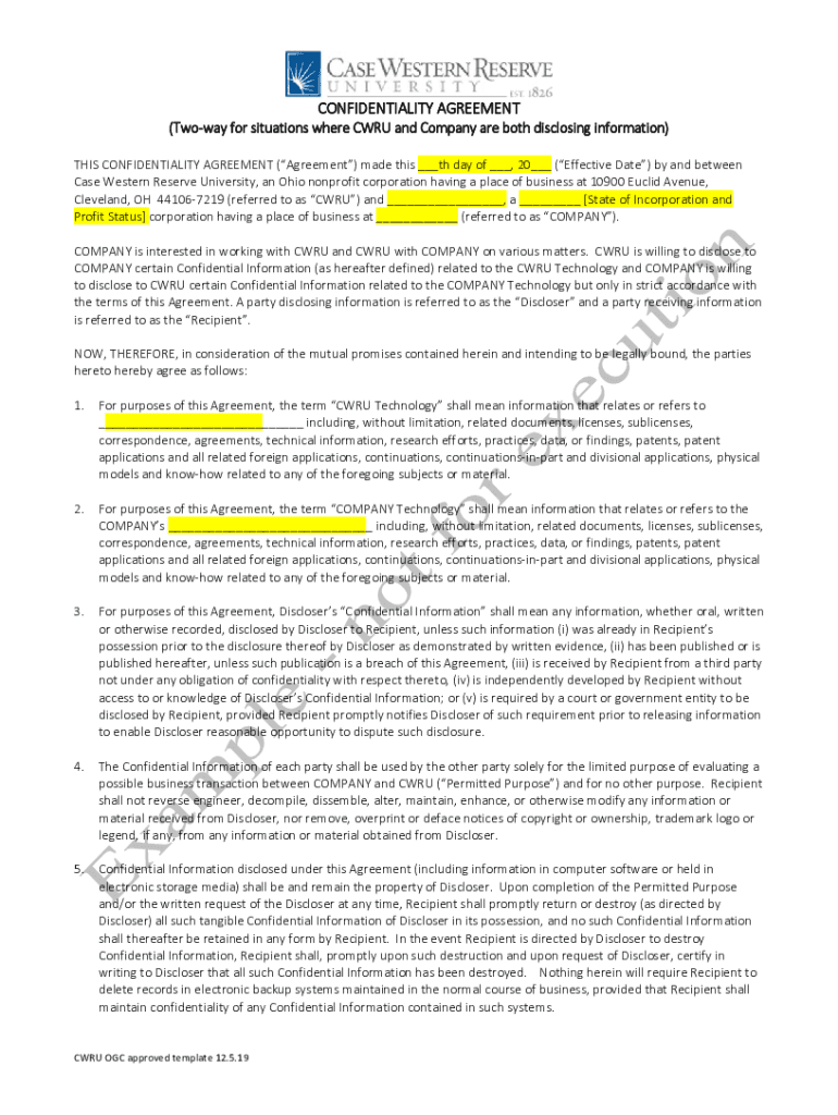 Fillable Online agree Confidentiality Agreement Template ...