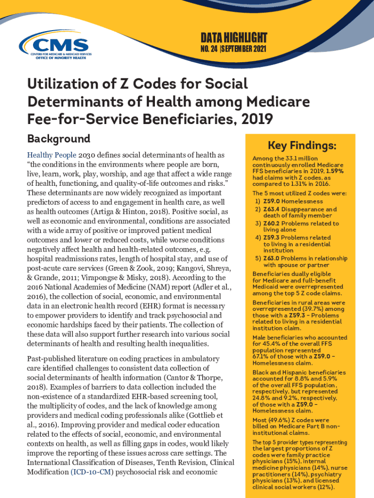 Fillable Online Z Codes Utilization Among Medicare Fee for Service FFS Fillable Online Z Codes Utilization Among Medicare Fee for Service FFS