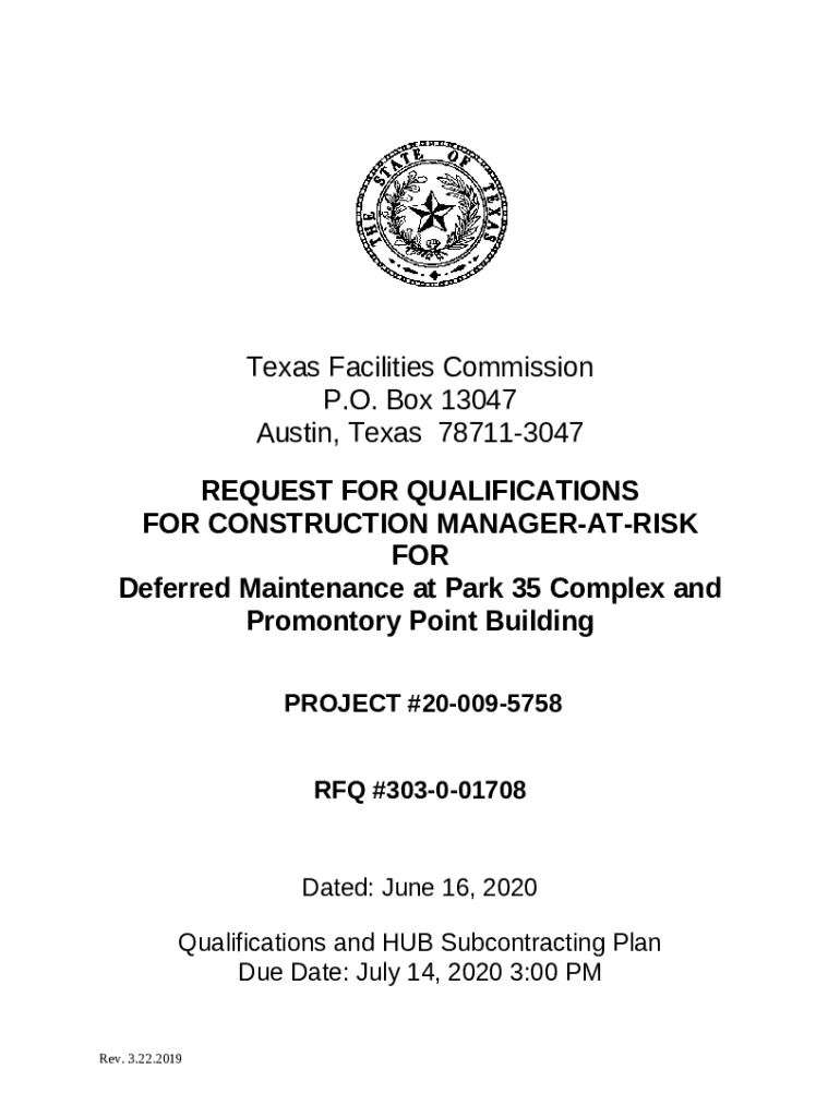 Texas Facilities Commission: TFC Doc Template | pdfFiller