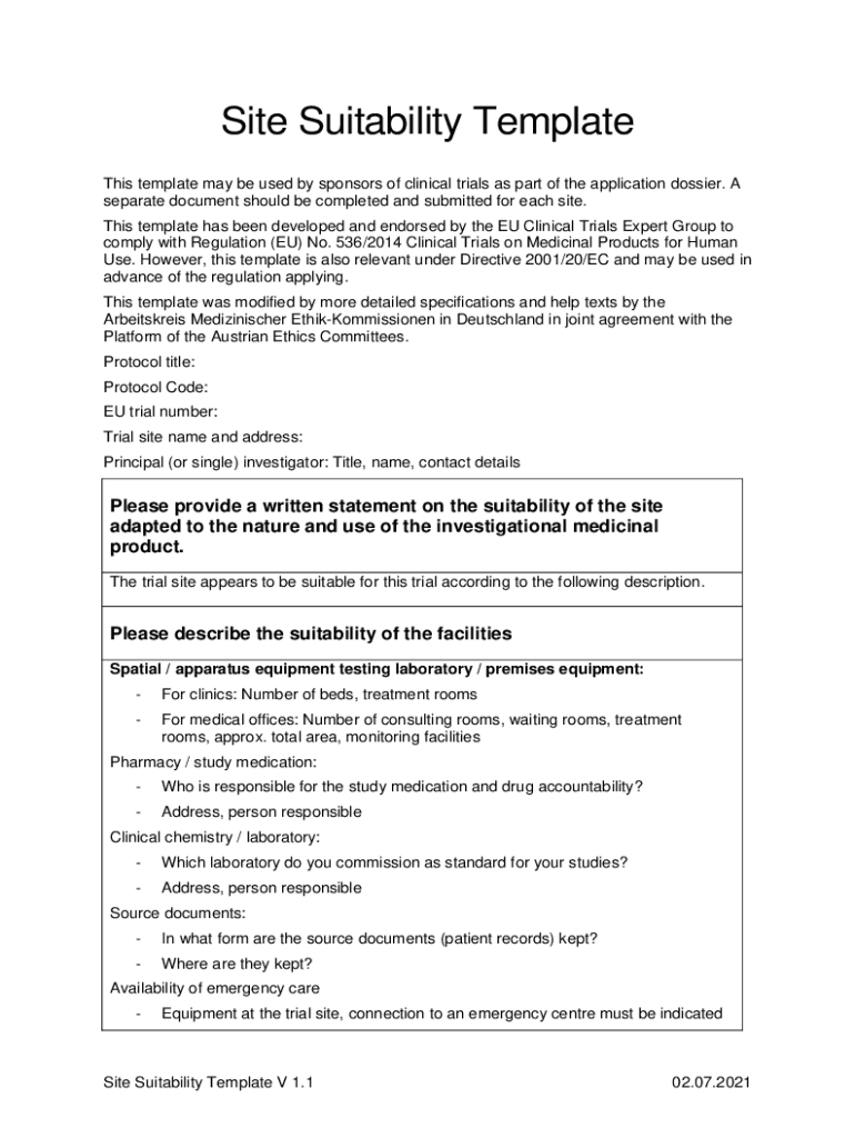 Site Suitability Template - Fill Online, Printable, Fillable, Blank ...