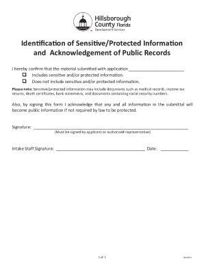 Fillable Online Identification of Sensitive/Protected Information and ...