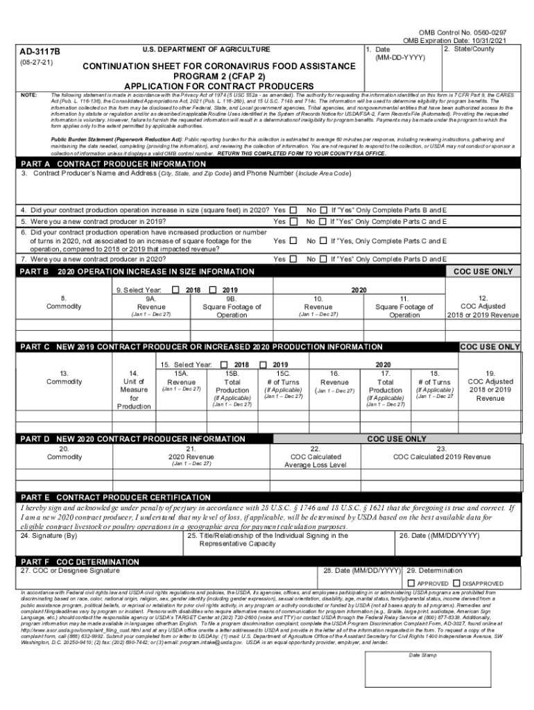 Fillable Online Continuation Sheet for Coronavirus Food Assistance ...