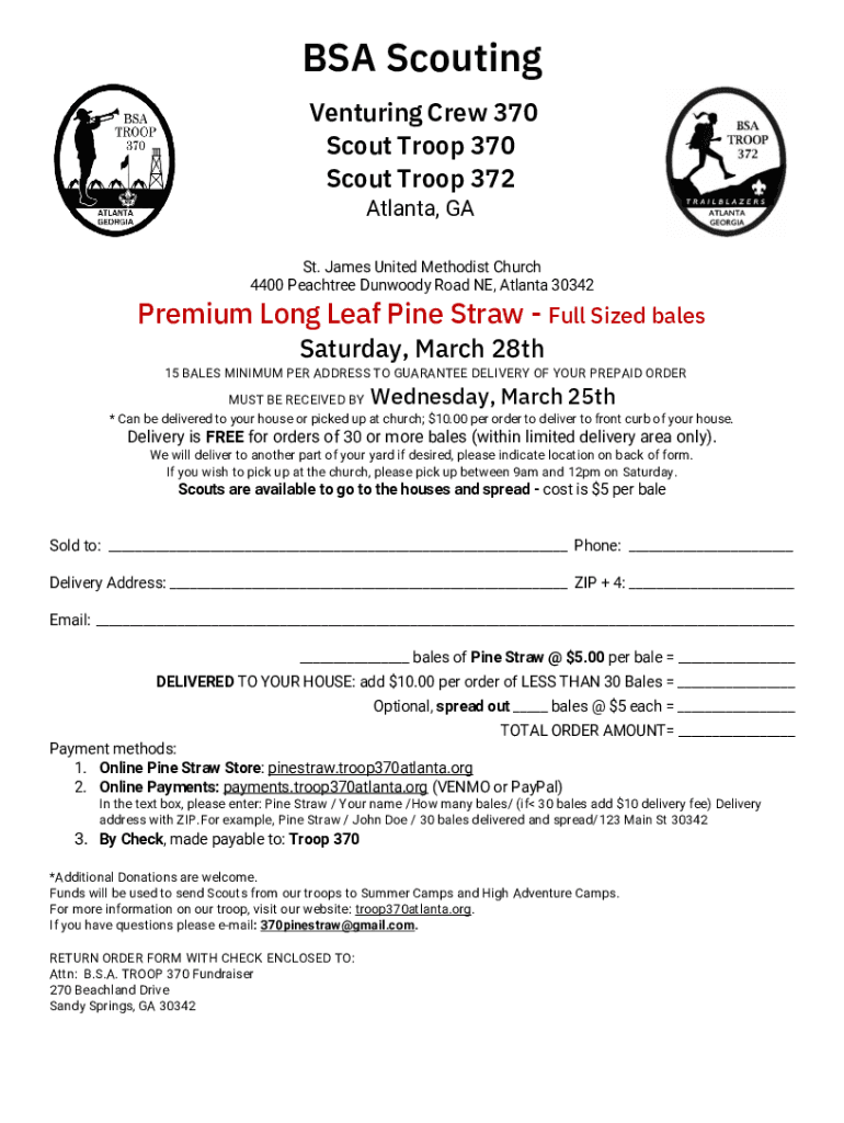 Fillable Online Fillable Online Boy Scout Troop 370 & Venture Crew 370 ...