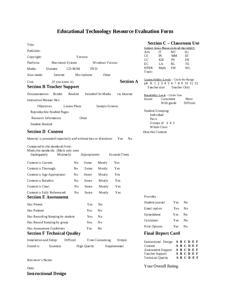 Educational Technology Resource Evaluation - pirate shu Doc Template ...