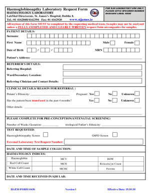 Fillable Online Bone Marrow Aspirate Examination Request Form ...