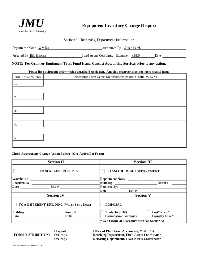 INSTRUCTIONSFOR COMPLETING THE EQUIPMENT INVENTORY CHANGE REQUEST Doc ...