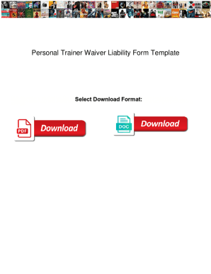 Fillable Online Personal Trainer Waiver Liability Form Template ...