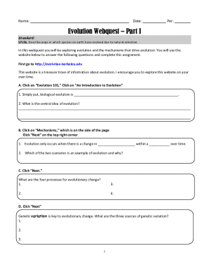 Fillable Online EVOLUTION WEBQUEST ANSWER KEY on pay.veloykt.ru Fax ...