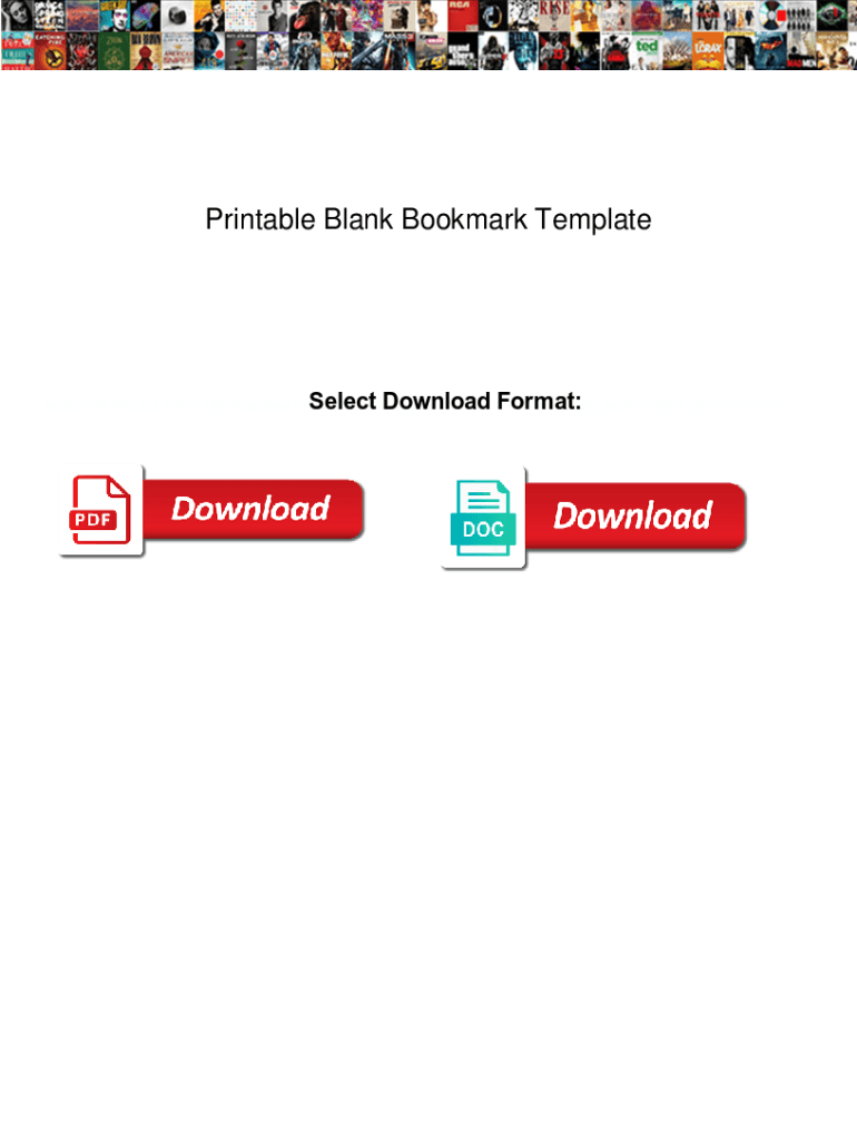 Fillable Online Printable Blank Bookmark Template. Printable Blank ...