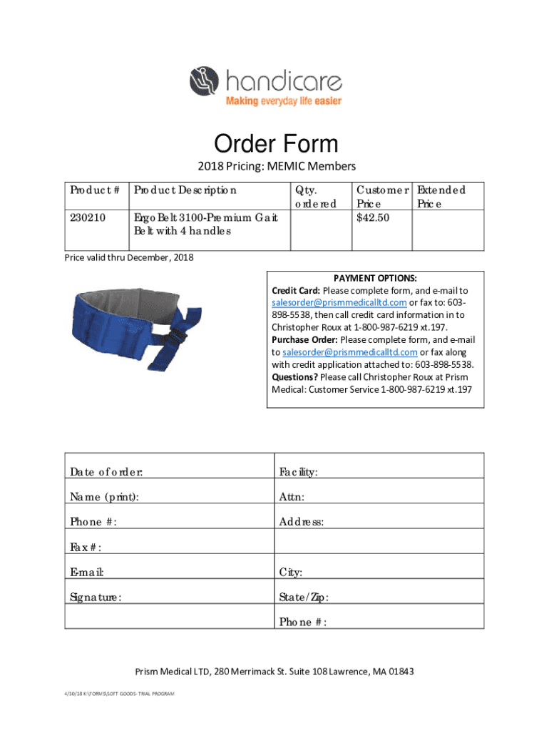 Fillable Online 3.Safety Assist Belt ORDER FORM 2018.docx Fax Email ...