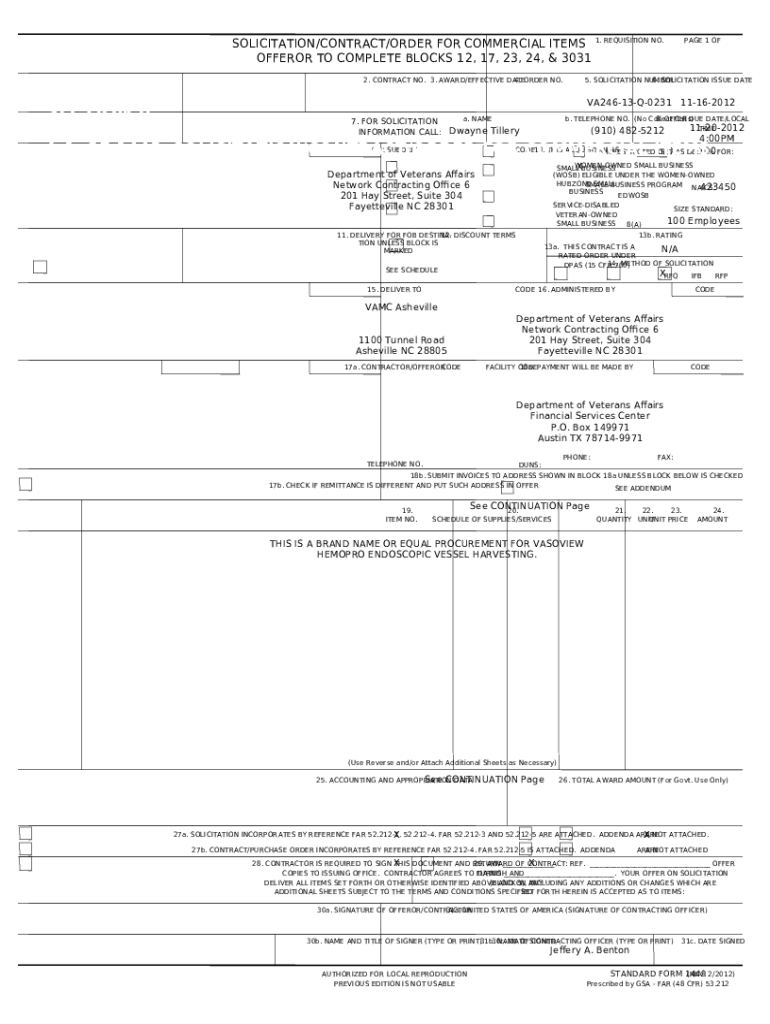 SECTION A - SOLICITATION/CONTRACT/ORDER FOR COMMERCIAL ... Doc Template ...