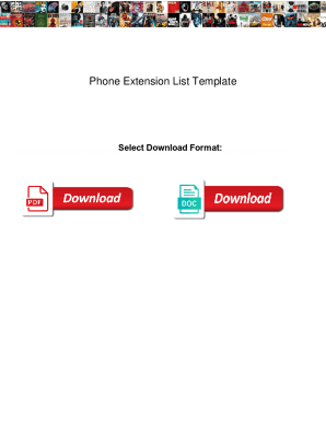 Fillable Online Phone Extension List Template. Phone Extension List ...
