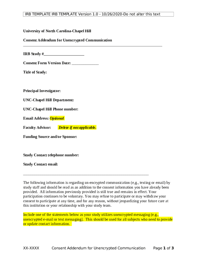 University of North Carolina at Chapel Hill Consent ... Doc Template ...