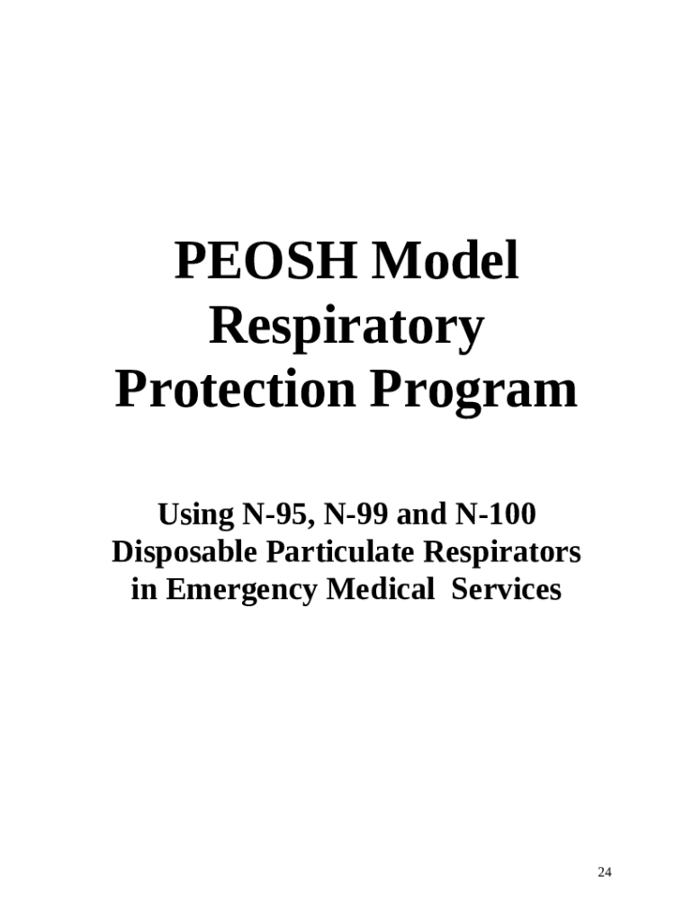 PEOSH Model Program for Use of N-95 Disposable Particulate Respirators ...