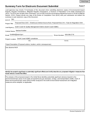 Fillable Online Fillable Online Sample Summary for Electronic Document ...