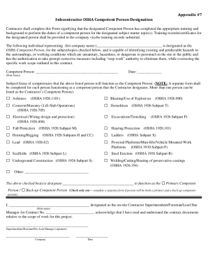 Fillable Online www.osha.govcompetent-personstandardsCompetent Person ...