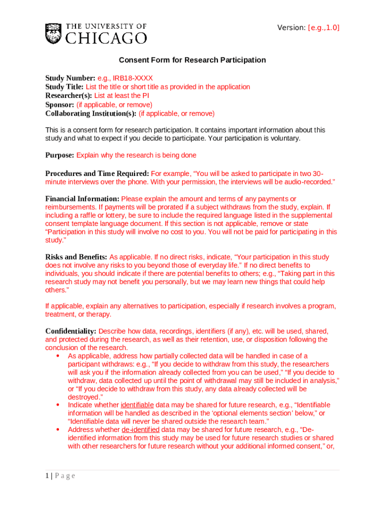 Protocol Template Example University - sbsirb uchicago Doc Template ...