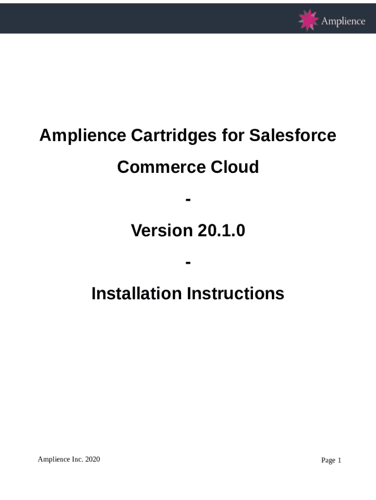 Fillable Online Amplience Cartridges for Salesforce Commerce Cloud Version ... Fax Email Print ...