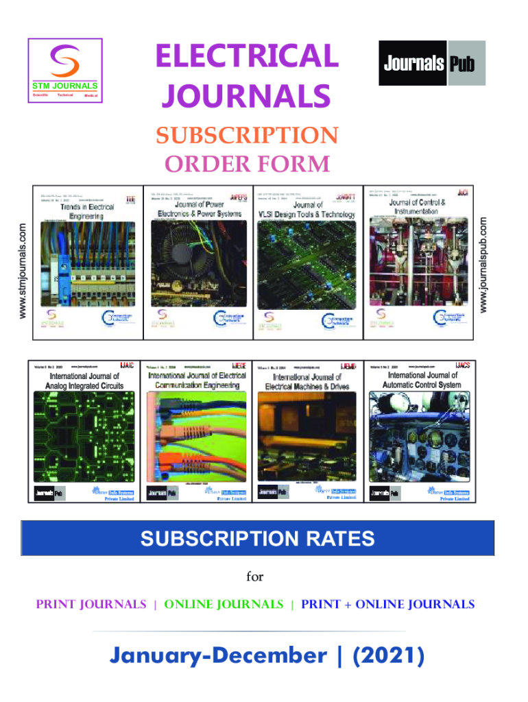 Fillable Online Print Journals Online Journals Print + Online Journals ...