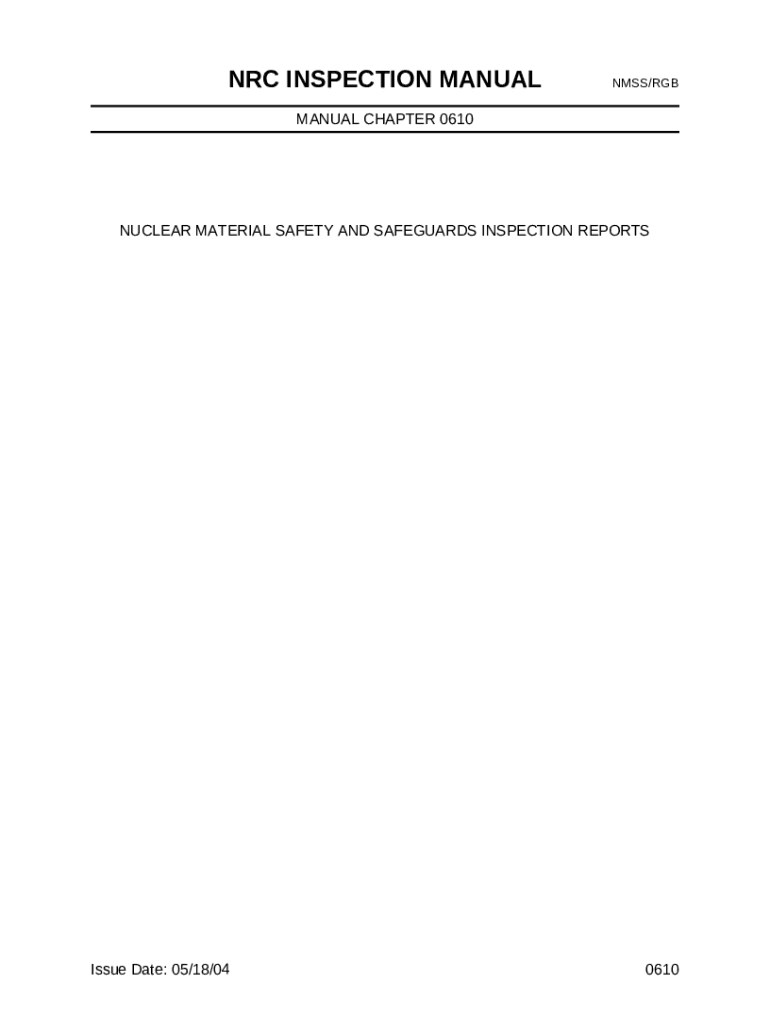 NRC INSPECTION MANUAL NMSS/FCSS Doc Template | pdfFiller