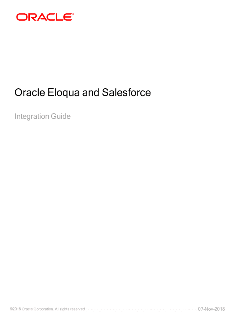 Fillable Online Integrating Oracle Eloqua with SalesforceIntegrating ... Fillable Online Integrating Oracle Eloqua with SalesforceIntegrating ...