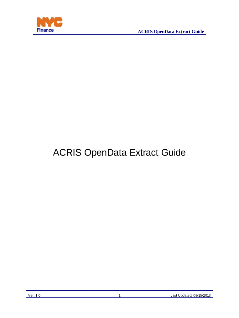 ACRIS OpenData Extract Guide - bronx lehman cuny Doc Template | pdfFiller