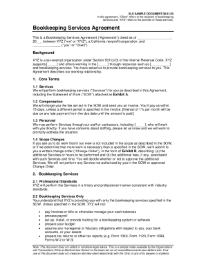 Fillable Online Bookkeeping Services Agreement - Form and Sample ...