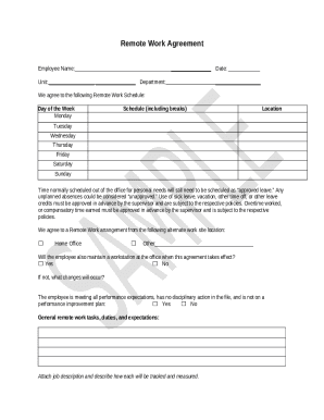 Temporary Telecommuting Remote Work Agreement COVID-19 - wsd dli mt Doc ...