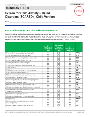 Fillable Online Screen for Child Anxiety Related Disorders (SCARED ...