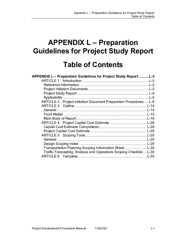 Fillable Online dot ca APPENDIX GPreparation Guidelines for Project ...
