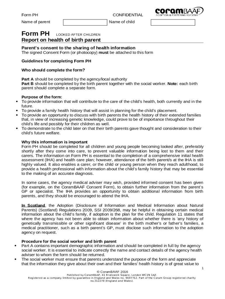 Online IHA - C LOOKED AFTER CHILDREN ... Doc Template | pdfFiller