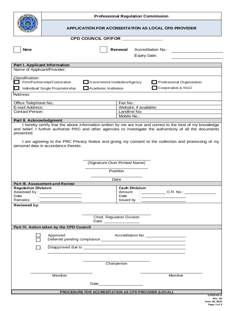 Professional Regulation Commission APPLICATION FOR ... Doc Template ...