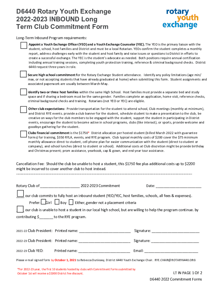 Fillable Online Rotary District 5240 District Grant Policy for Rotary ...