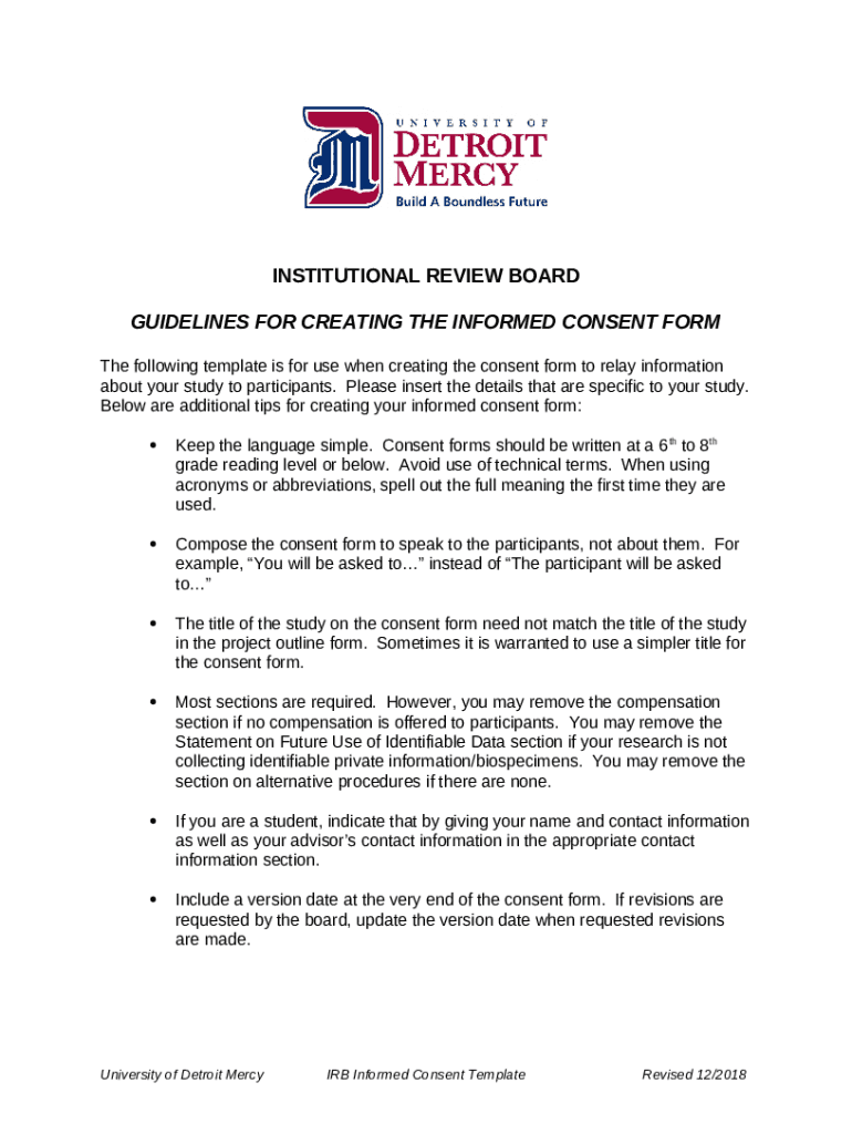 Ined Consent Guidelines & Templates - Research Ethics ... Doc Template ...